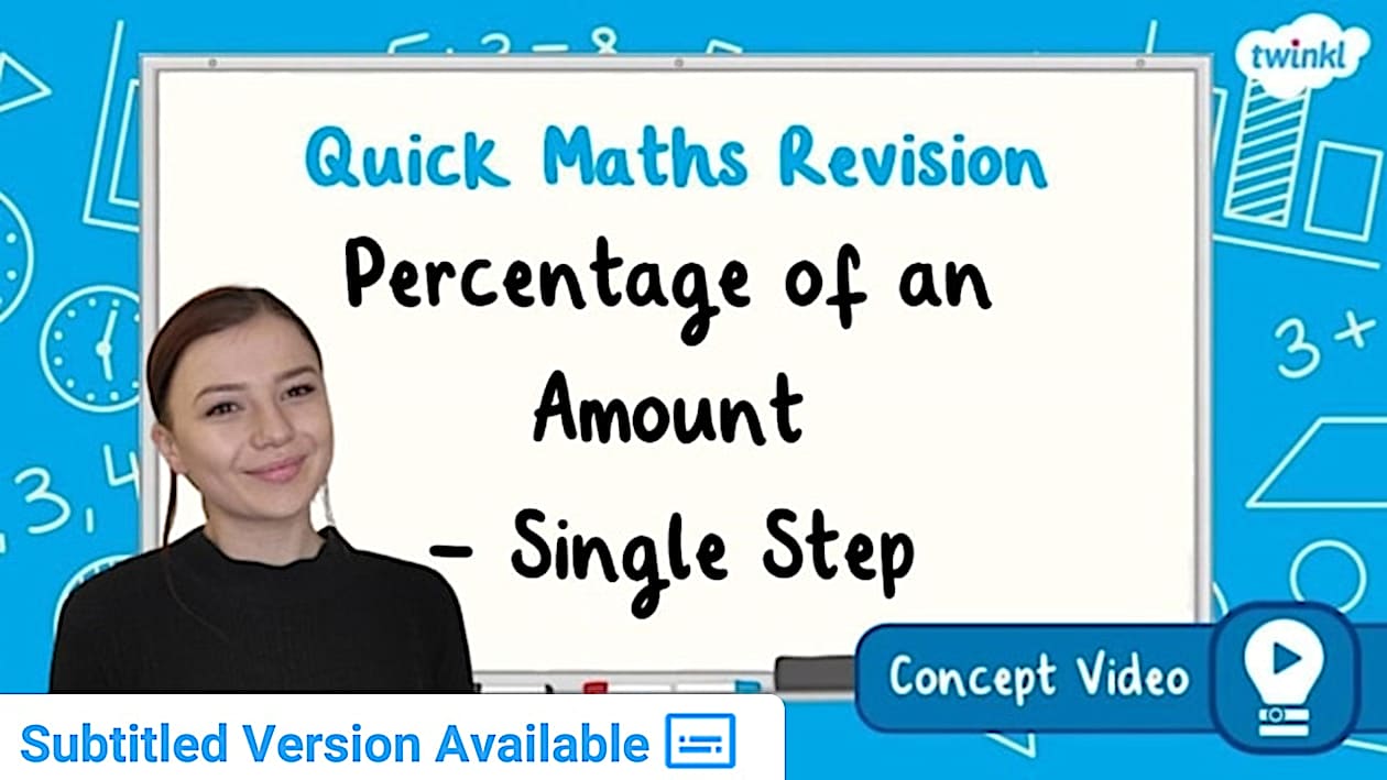 👉 Percentage of an Amount - One Step | KS2 Maths Concept Video
