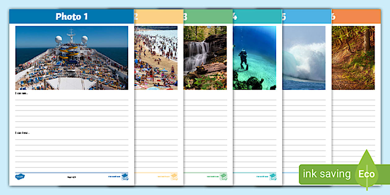 Editable Sight and Sound Writing Prompts Worksheets - Twinkl