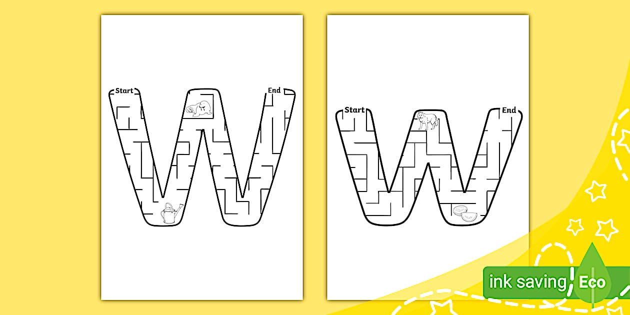 Alphabet Maze Ww (Teacher-Made) - Twinkl