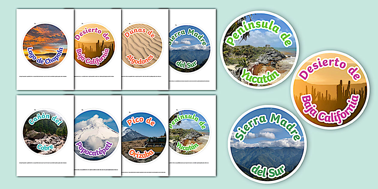Recortables: Formas de relieve en México (Teacher-Made)