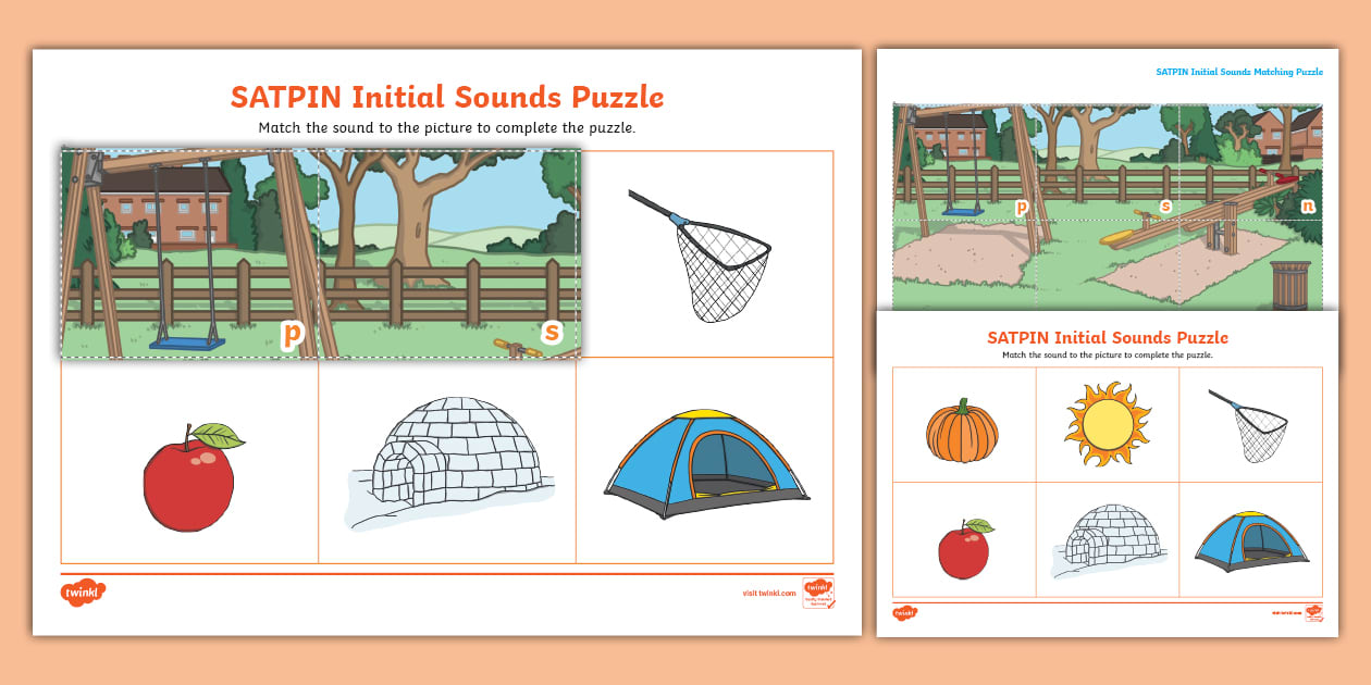SATPIN Initial Sounds Matching Puzzle (Teacher-Made)