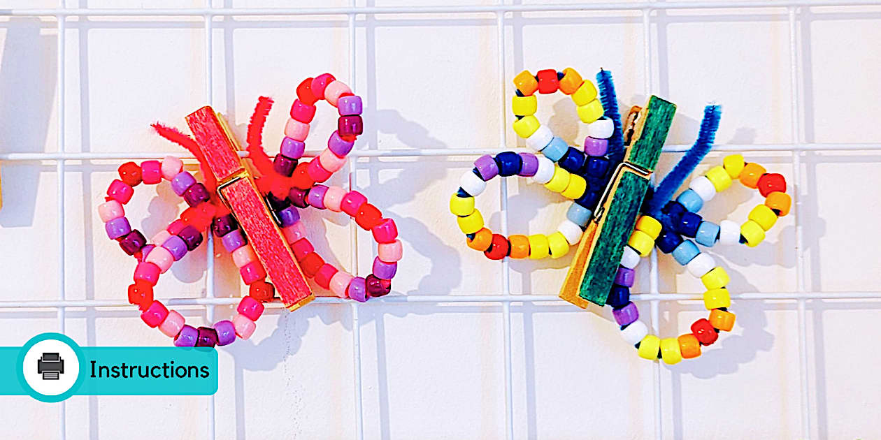 Beaded Butterfly | Spring Crafts (teacher made) - Twinkl