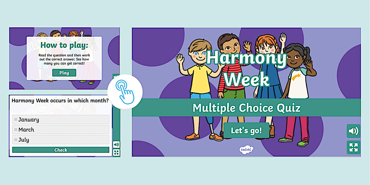 Harmony Week Interactive Multiple Choice Quiz (teacher made)
