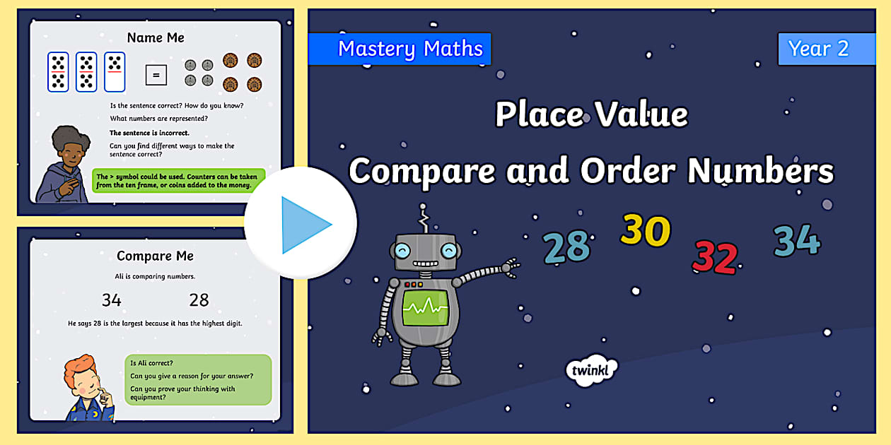 Year 2 Compare and Order Numbers Place Value Maths Mastery PowerPoint