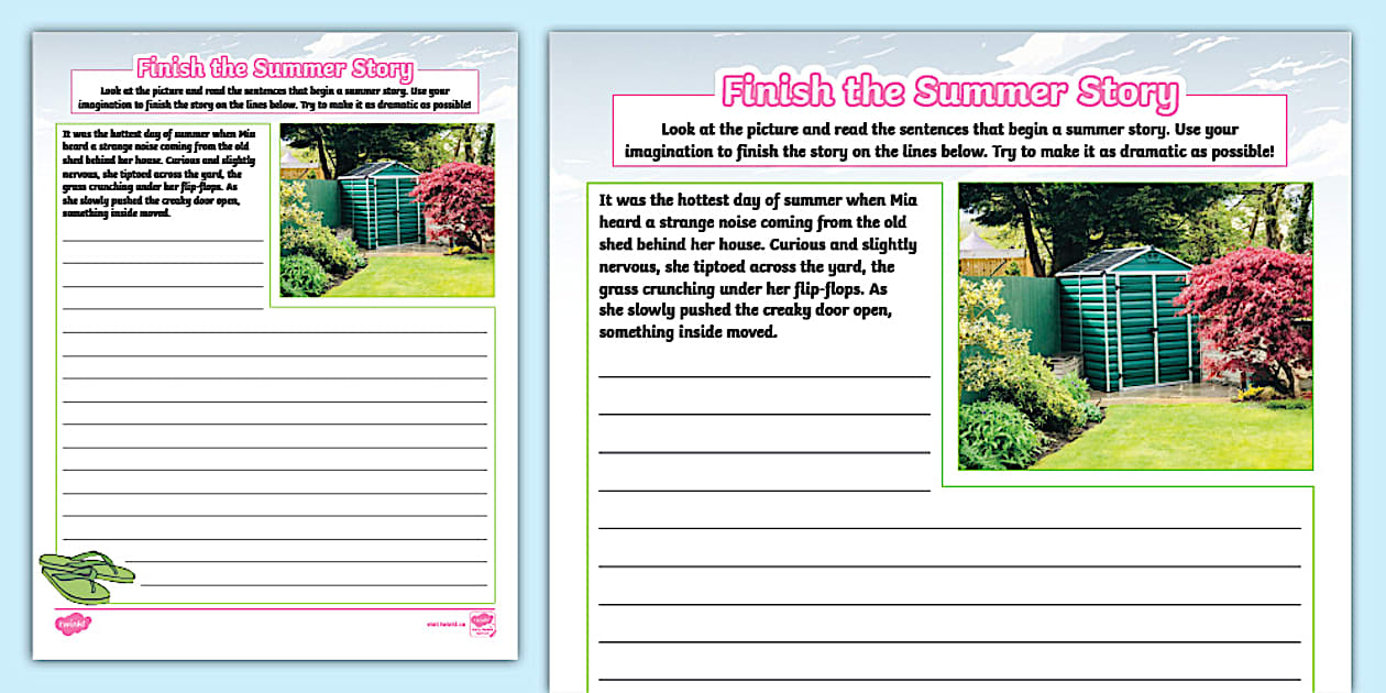 Finish the Dramatic Summer Story Worksheet (teacher made)