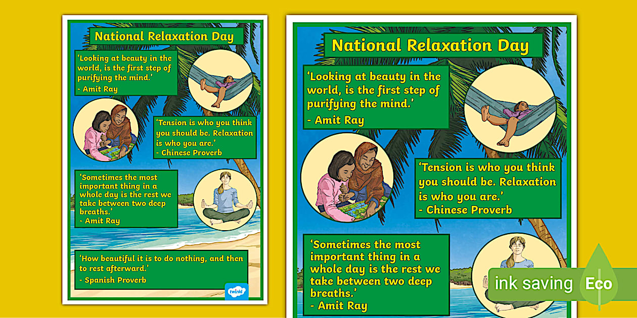 National Relaxation Day Quotes Poster (teacher made)