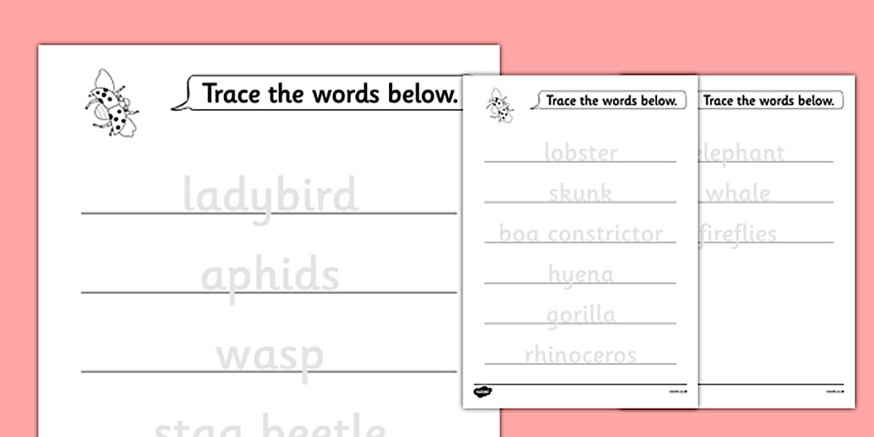 Trace the Words Worksheets to Support Teaching on The Bad Tempered ...