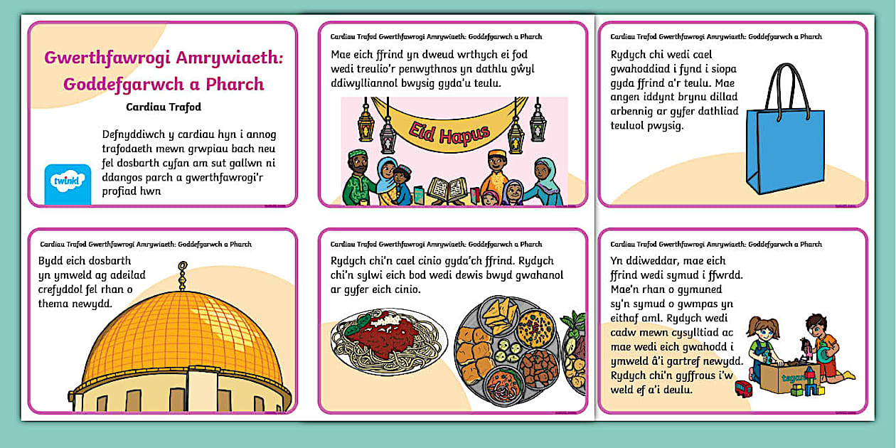 Gwerthfawrogi Amrywiaeth - Cardiau Trafod Goddefgarwch a Pharch