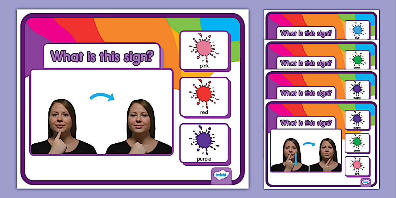 ASL Colors Question Cards (teacher made) - Twinkl