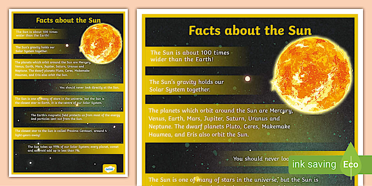 Facts about the Sun Poster For Kids (teacher made) - Twinkl