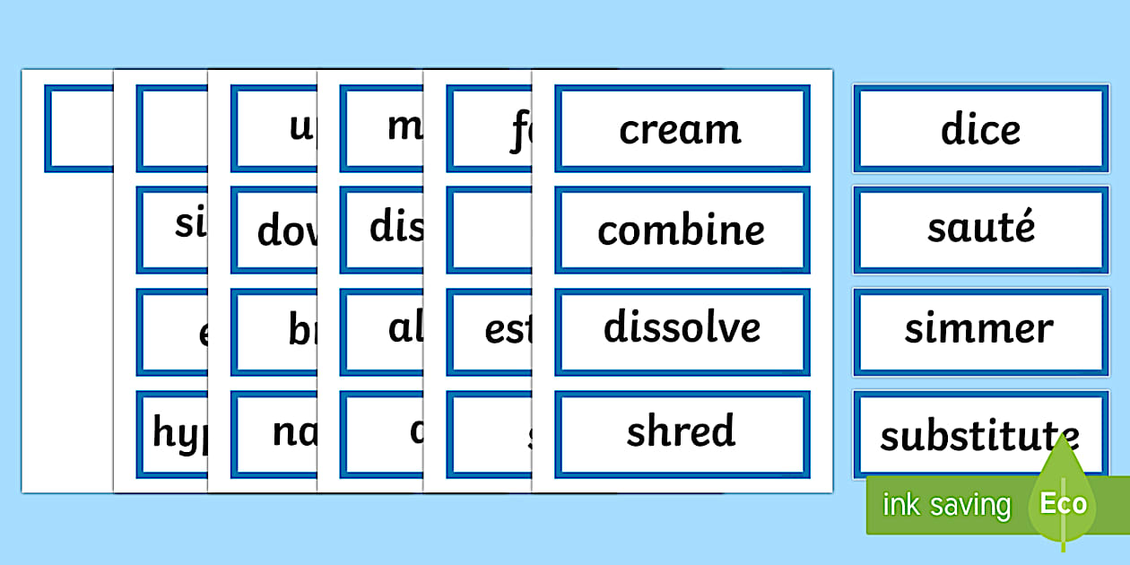 Editable Stage 3 Procedure Language of Instruction Word Cards