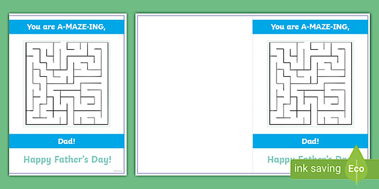 Father's Day A-MAZE-ING Card (teacher made) - Twinkl