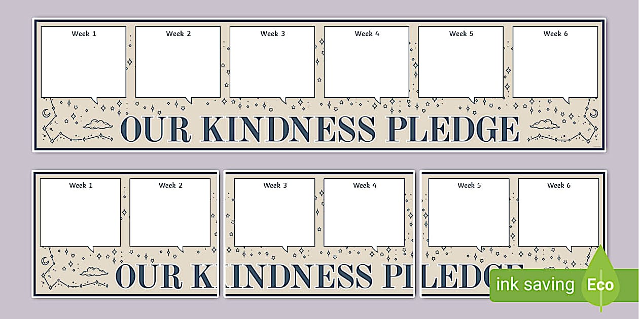 Celestial-Themed Our Kindness Pledge Display Banner - Twinkl