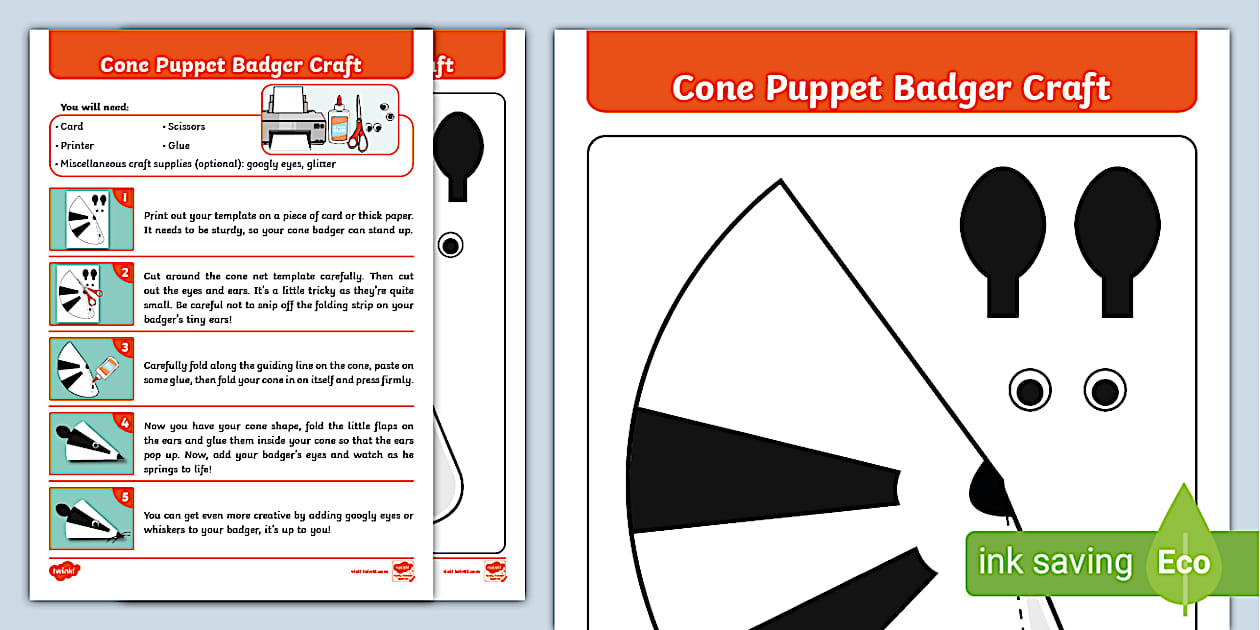 Badger Craft - Primary Resources (teacher made) - Twinkl