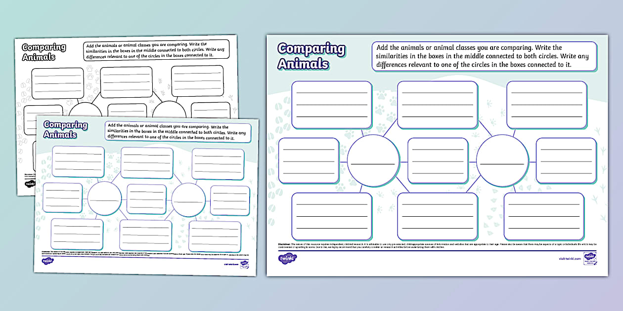 Comparing Animals Mind Map - Twinkl