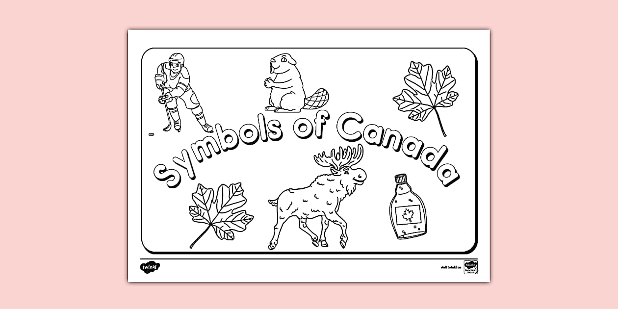 Symbols of Canada Doodles Colouring Sheet (Teacher-Made)