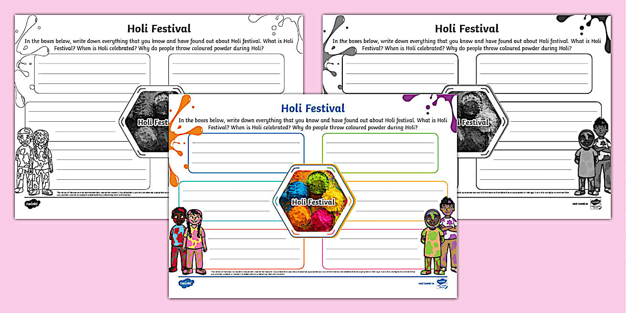 Holi Festival Mind Map - Twinkl Writing (professor feito)