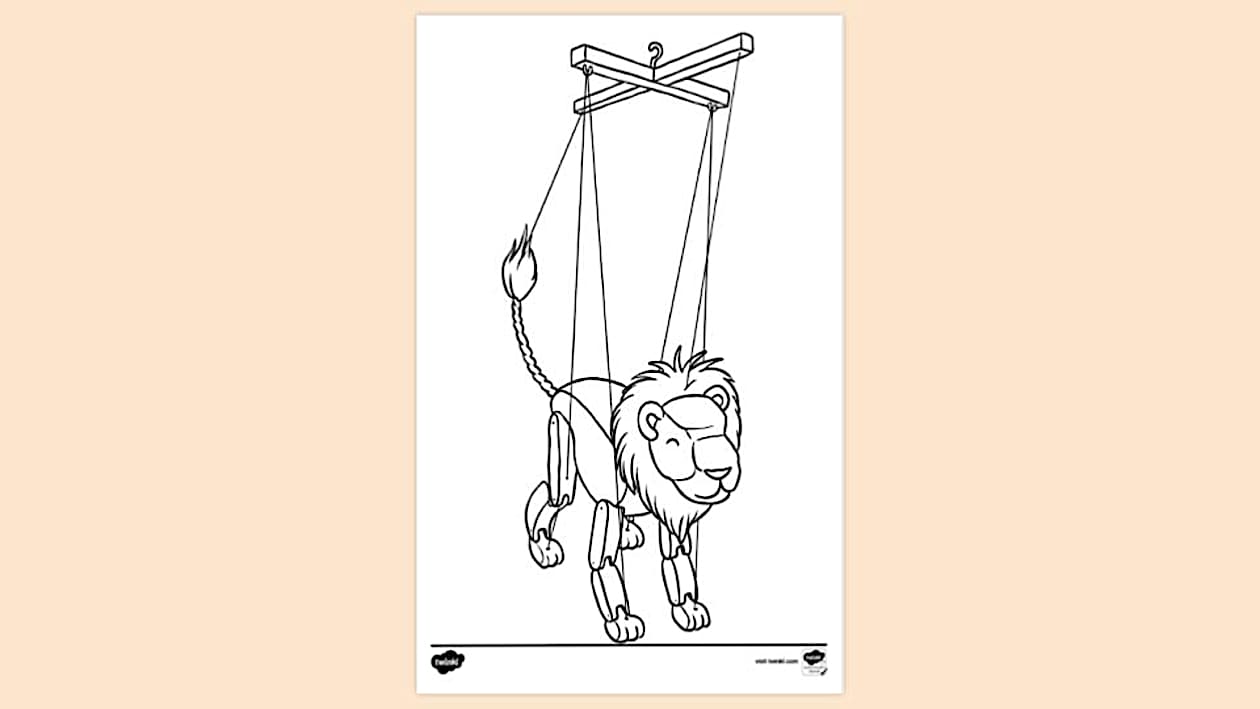 Lion Puppet Colouring | Colouring Sheets (teacher made)