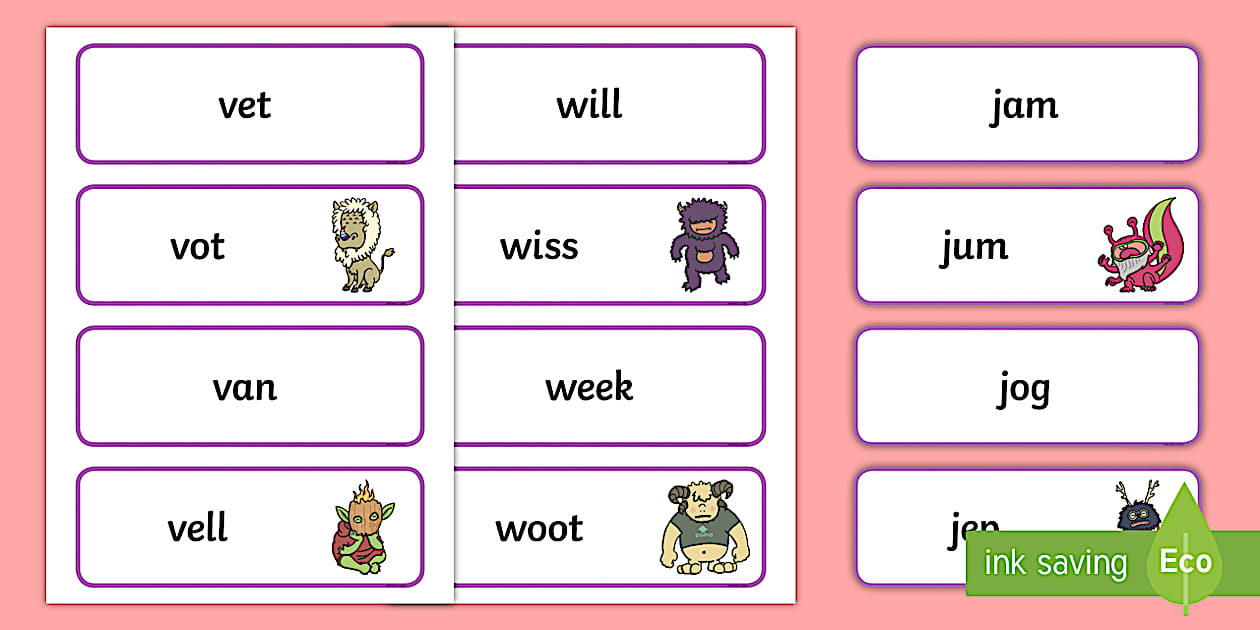 Cursive Phase 3 Real and Nonsense Words Word Cards - Twinkl