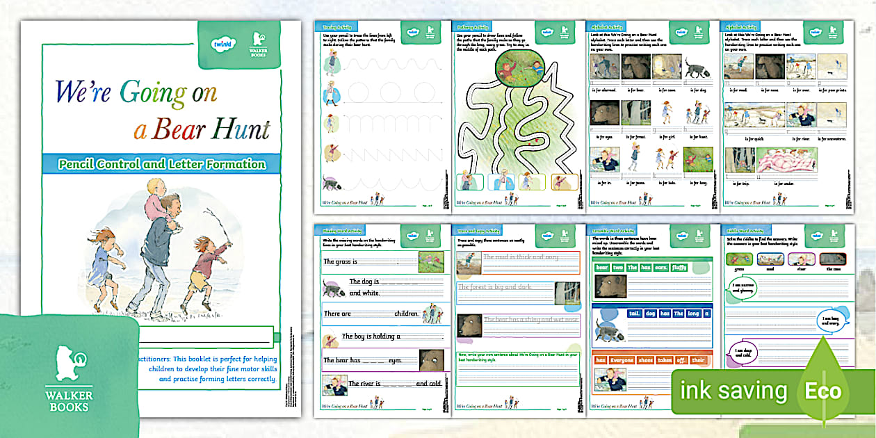 FREE! - EYFS/KS1 We're Going on a Bear Hunt Pencil Control Booklet