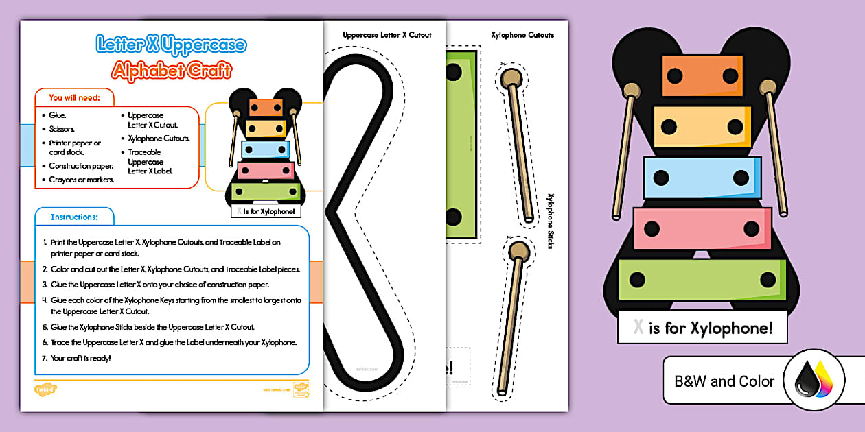 Letter X Uppercase Alphabet Craft