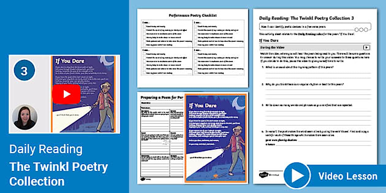 Daily Reading | Poetry: 'If You Dare' Activity Pack (7-11)
