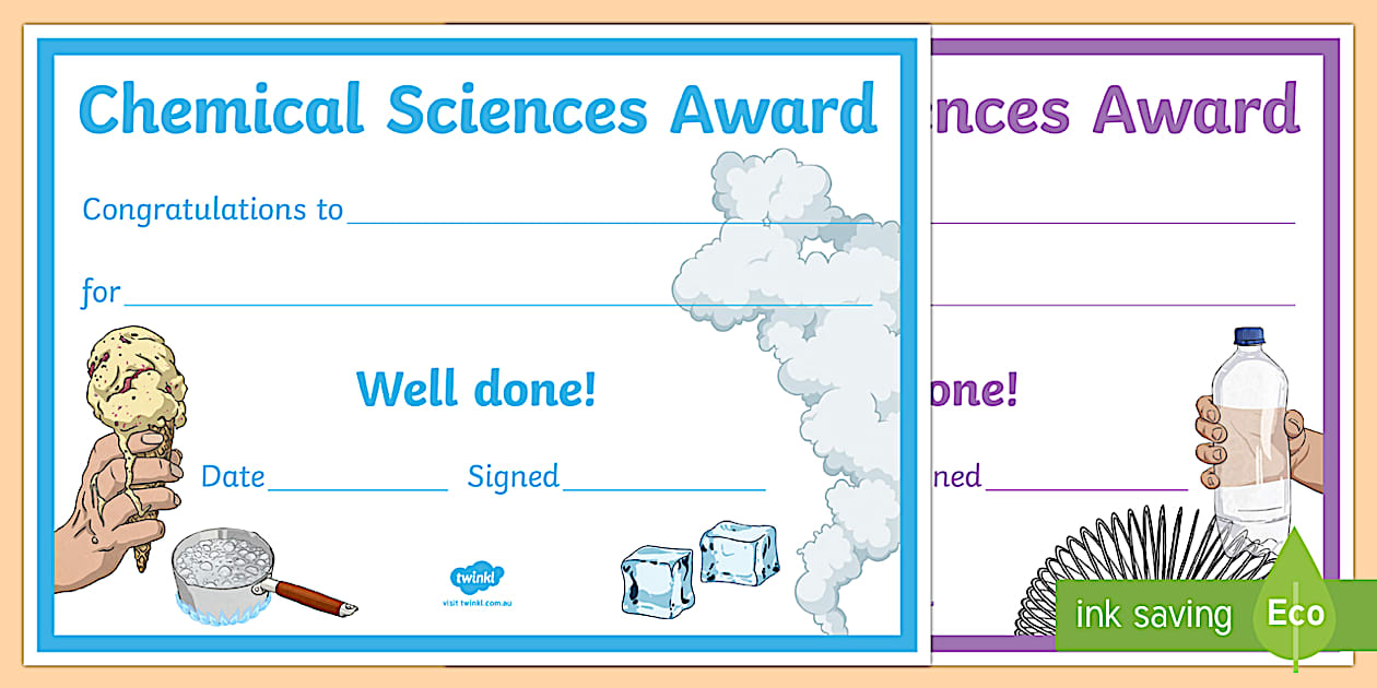 Year 3-4 Chemical Sciences Certificate – Australia