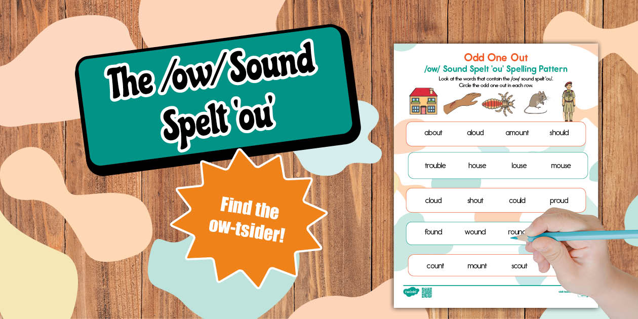 The /ow/ Sound Spelt 'ou' Odd One Out Worksheet