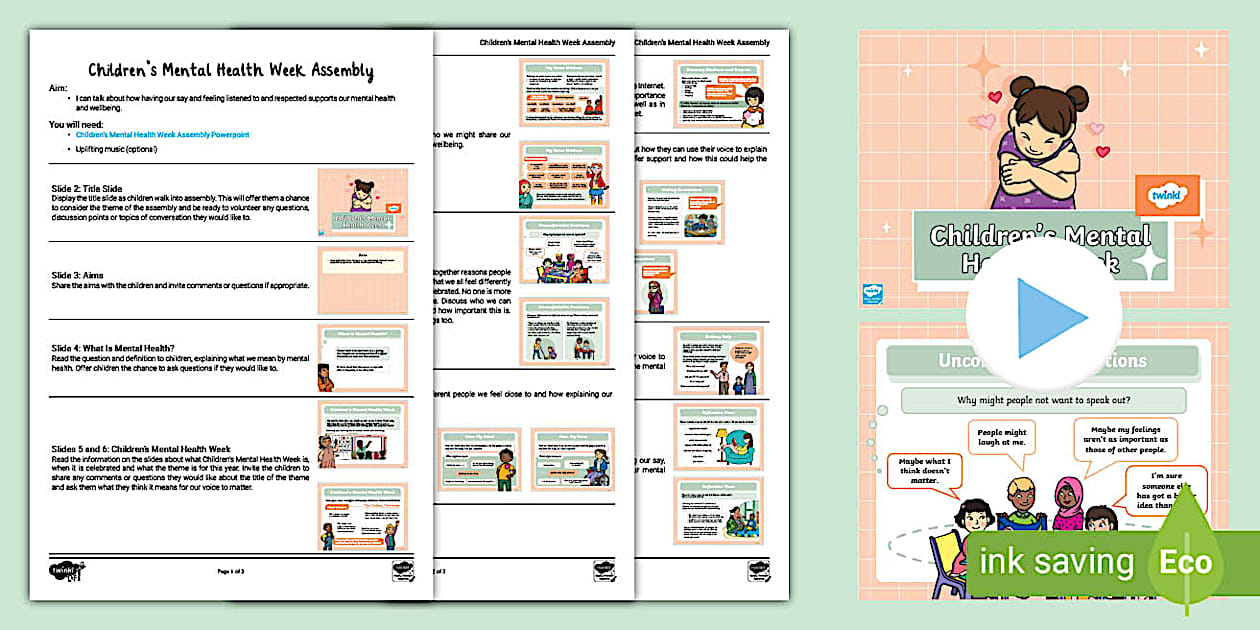 Whole School Children's Mental Health Week Assembly Pack
