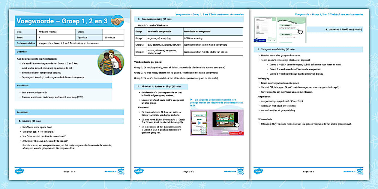Voegwoorde Lesplan (professor feito) - Twinkl