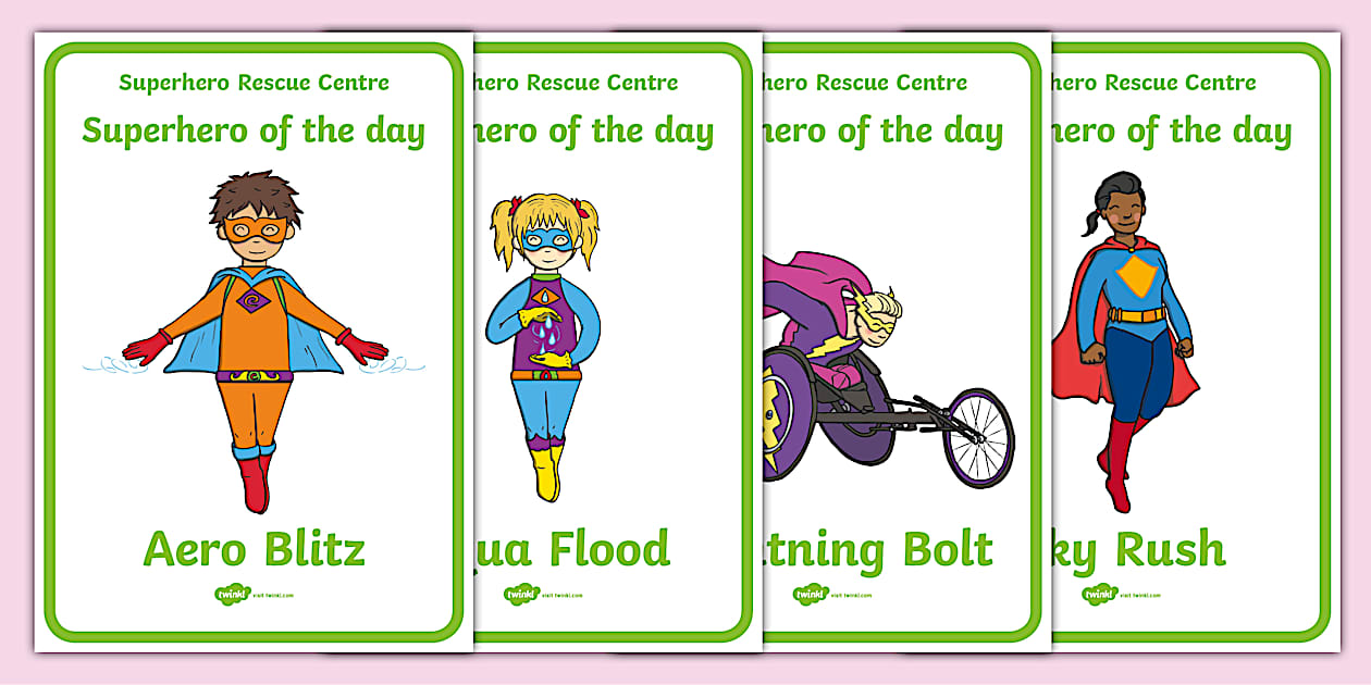 Superhero Rescue Centre Role Play Display Posters - Twinkl
