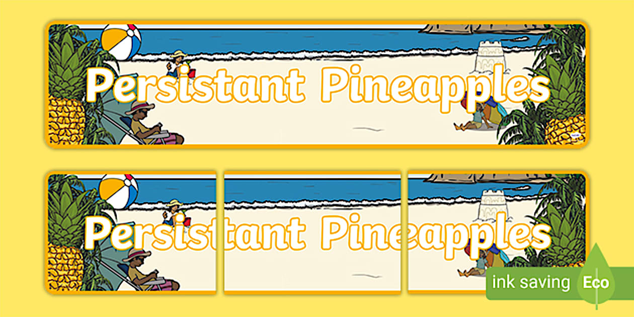 Editable Tropical Pineapple Display Banner (teacher made)