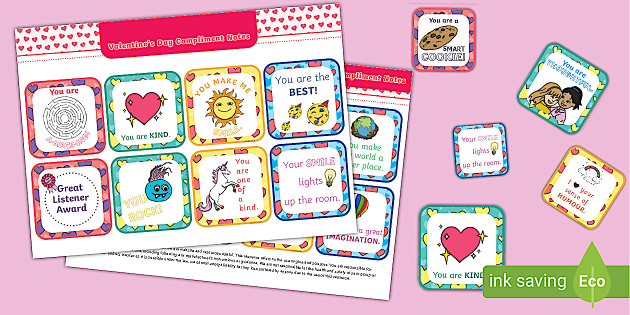 Valentine's Day Compliment Notes (Teacher-Made) - Twinkl