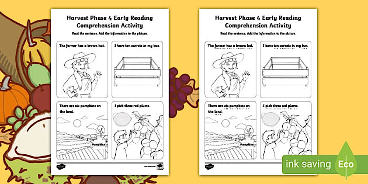 Harvest Phase 4 Early Reading Comprehension Activity