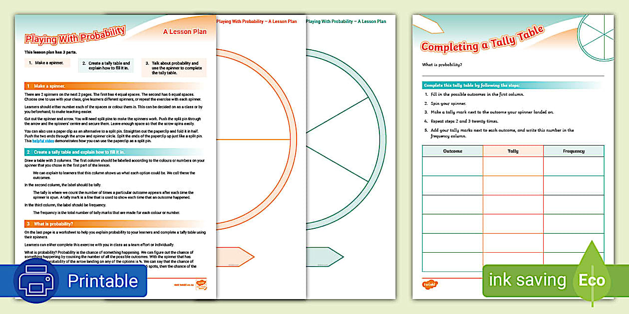 Playing With Probability – A Lesson Plan (teacher made)