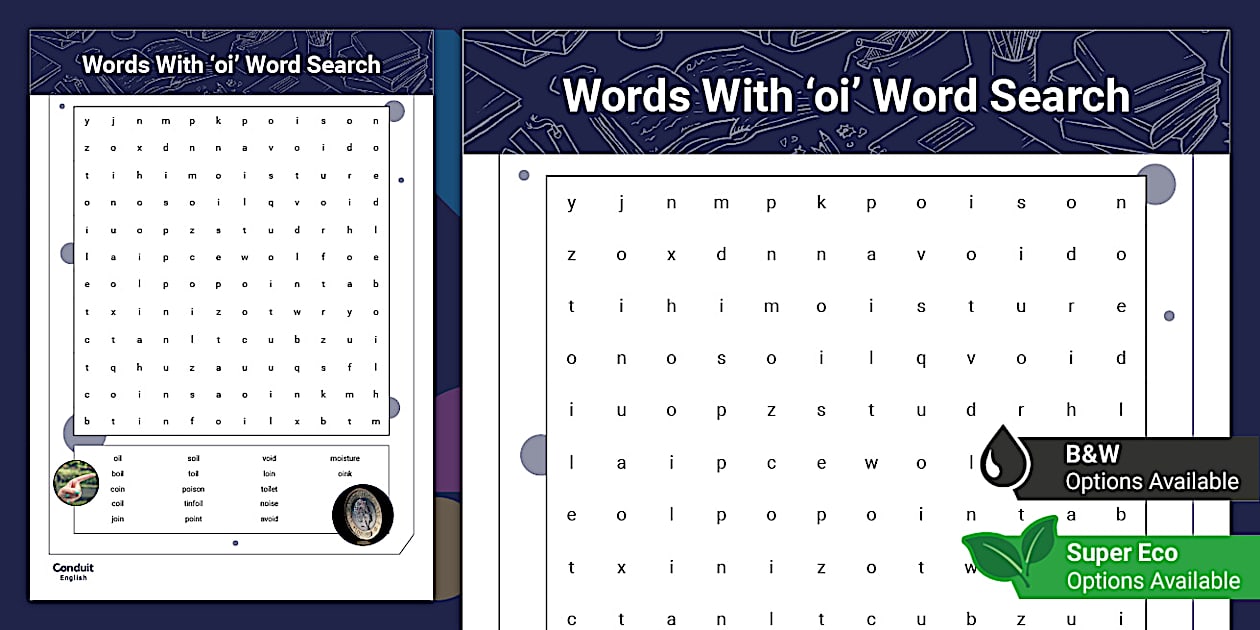 Reinforcing Sounds: Words With 'oi' Word Search