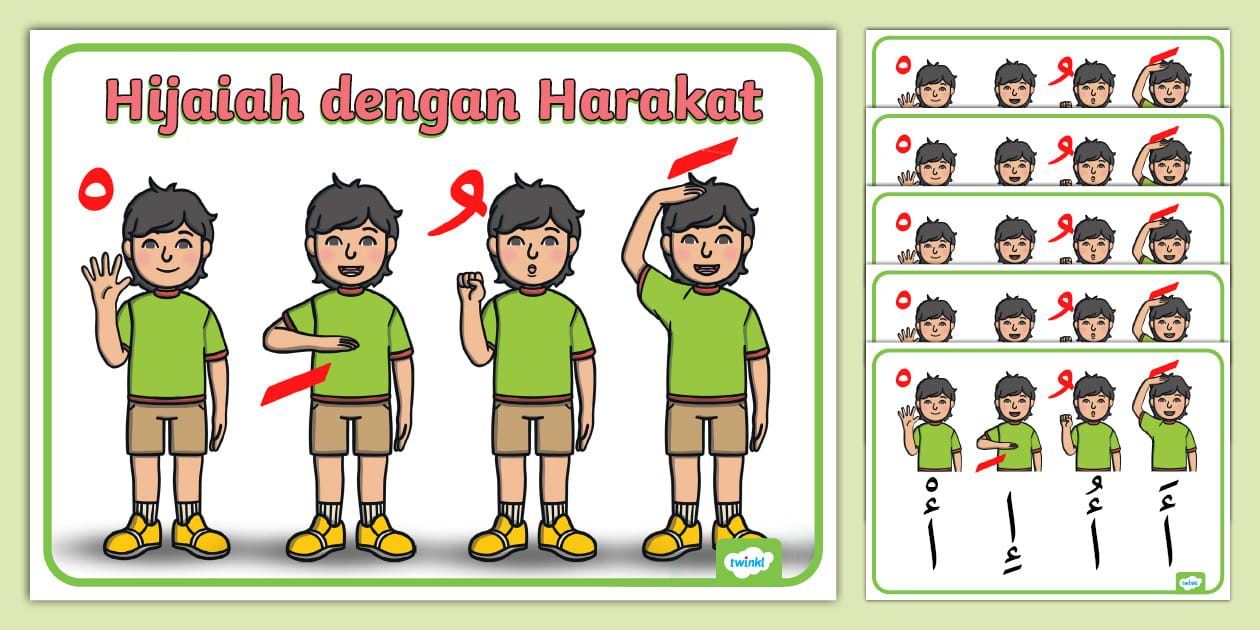 Poster Harakat Fathah, Damah, Kasrah, dan Sukun - Twinkl