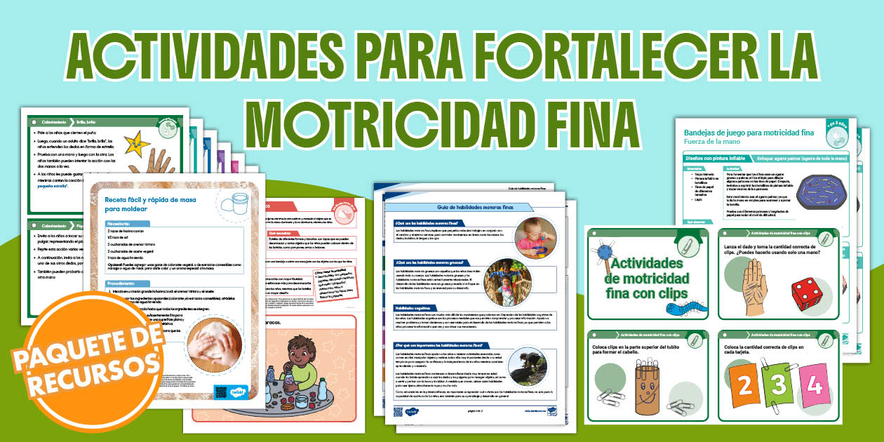 Paquete con actividades sobre motricidad fina