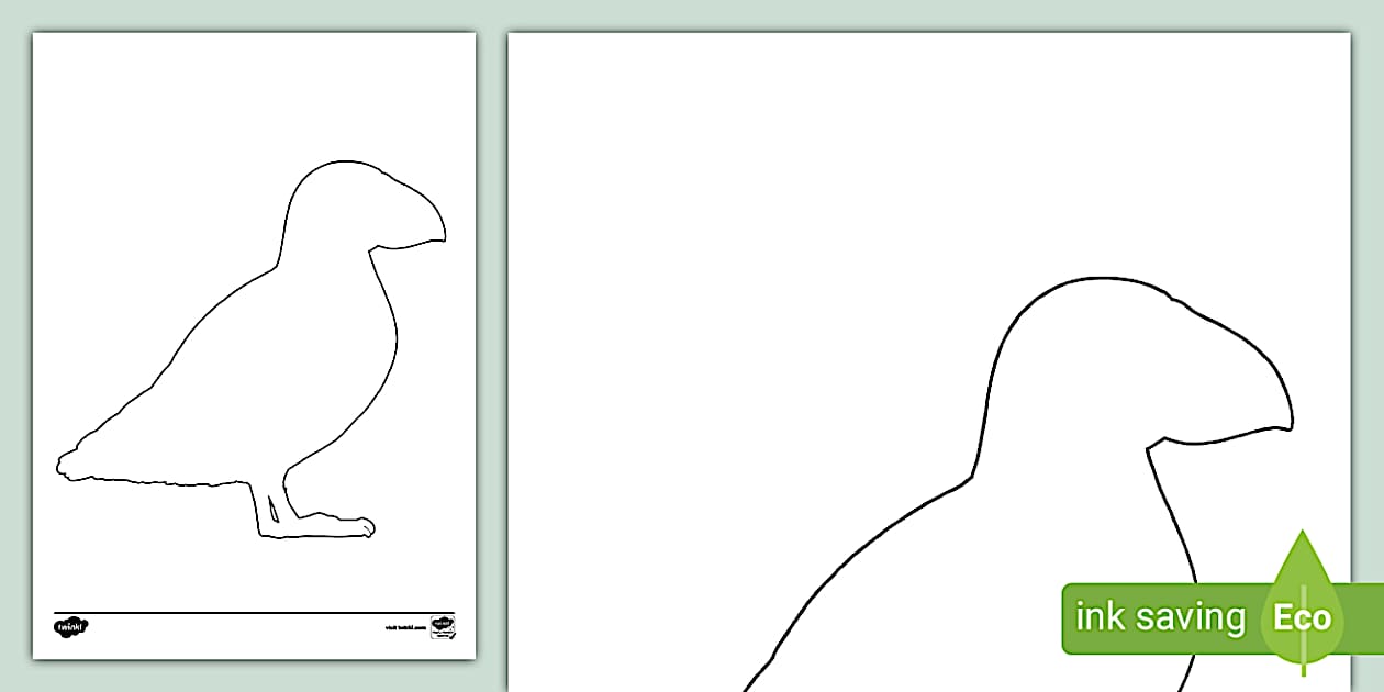 Puffin Outline (Teacher-Made) - Twinkl
