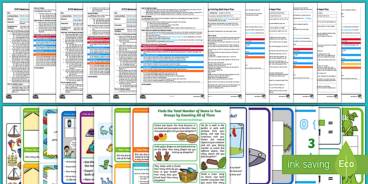 EYFS Maths: Finds the Total Number of Items in Two Groups by Counting ...