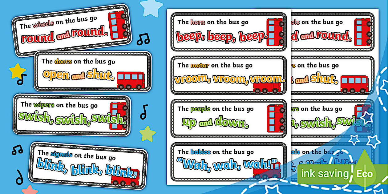My First Sounds Flashcards — Wheels on the Bus - Twinkl
