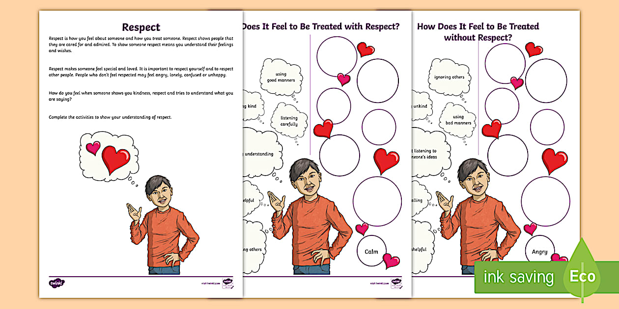 Respect Worksheet (teacher made) - Twinkl
