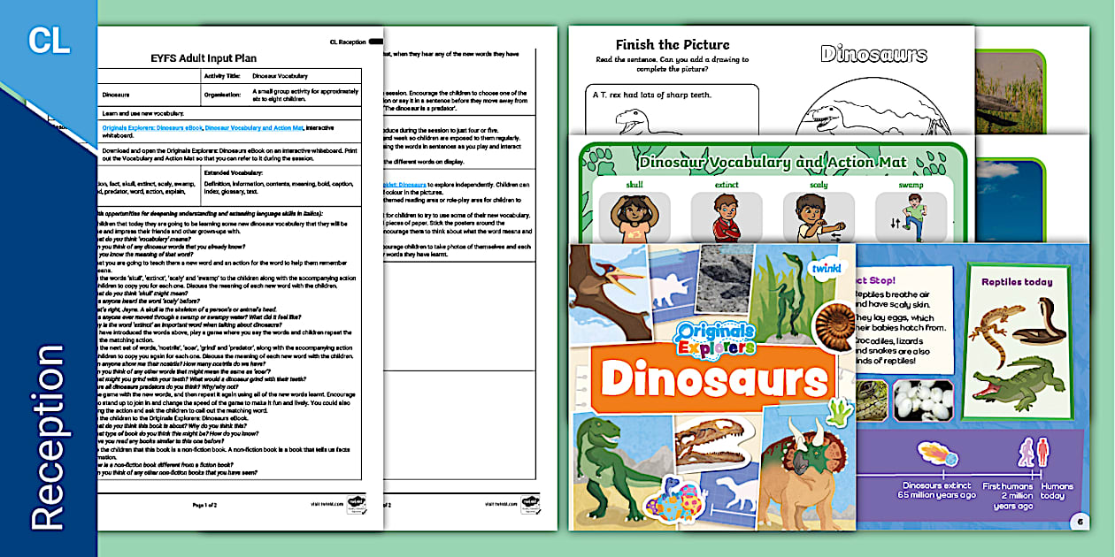 EYFS Dinosaur Vocabulary Adult Input Plan and Resource Pack