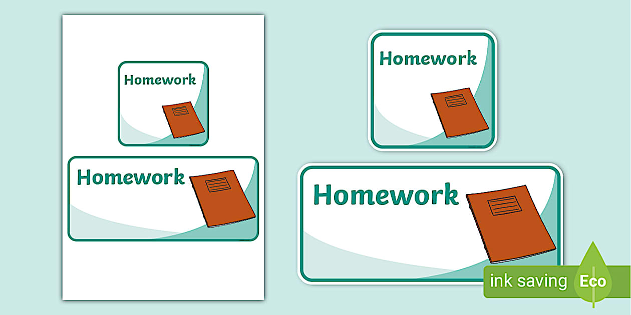 Homework Box Label, Homework Sign (teacher made) - Twinkl