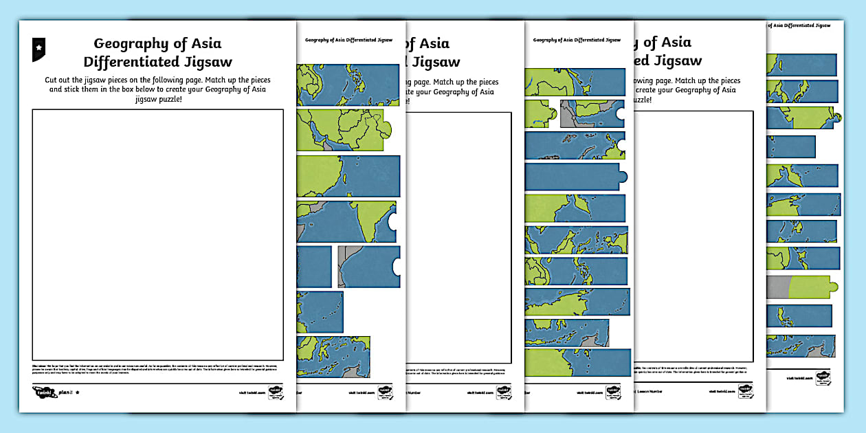 Crash Course Podcast Geography of Asia Differentiated Jigsaw