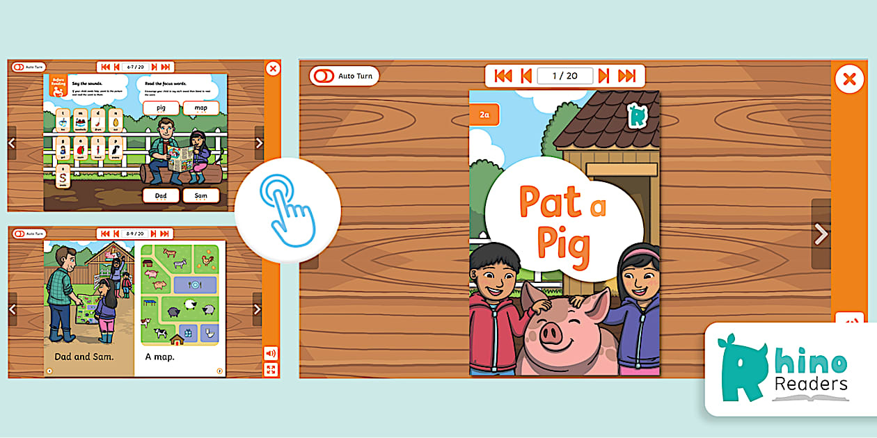 Level 2a Decodable Readers: Pat a Pig - Twinkl