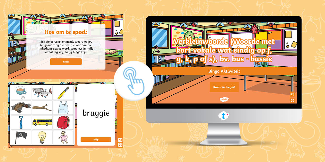 Graad 3 Klanke Verkleinwoorde bus-bussie Interaktiewe Speletjie