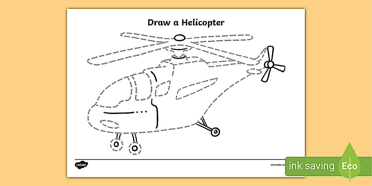 Draw a Helicopter Pencil Control Activity | Twinkl - Twinkl