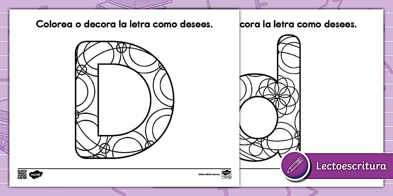 Hoja para colorear: La letra D - Twinkl