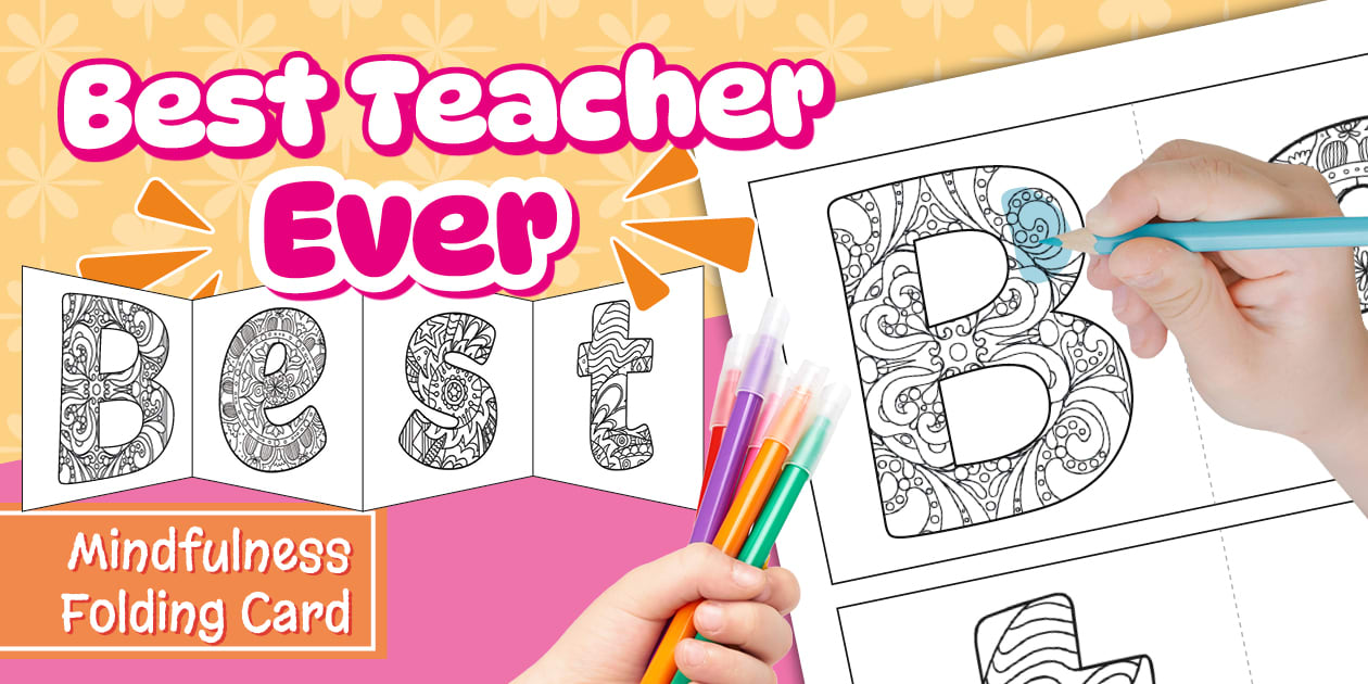 Best Teacher Ever Mindfulness Folding Card